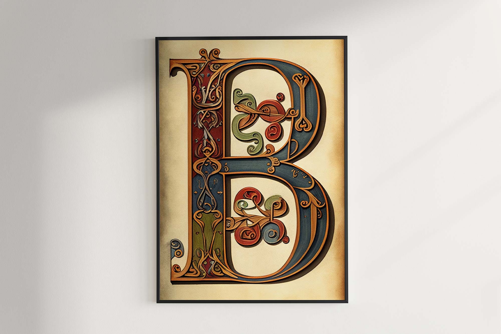 Illuminated Manuscript Letter B With Flourish Book of Kells GREAT ...