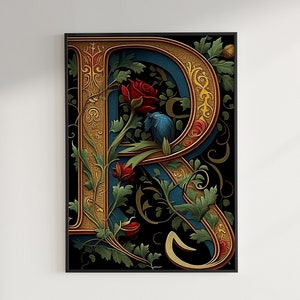 Illuminated Manuscript | Letter R Initial With Classic Flourish ...