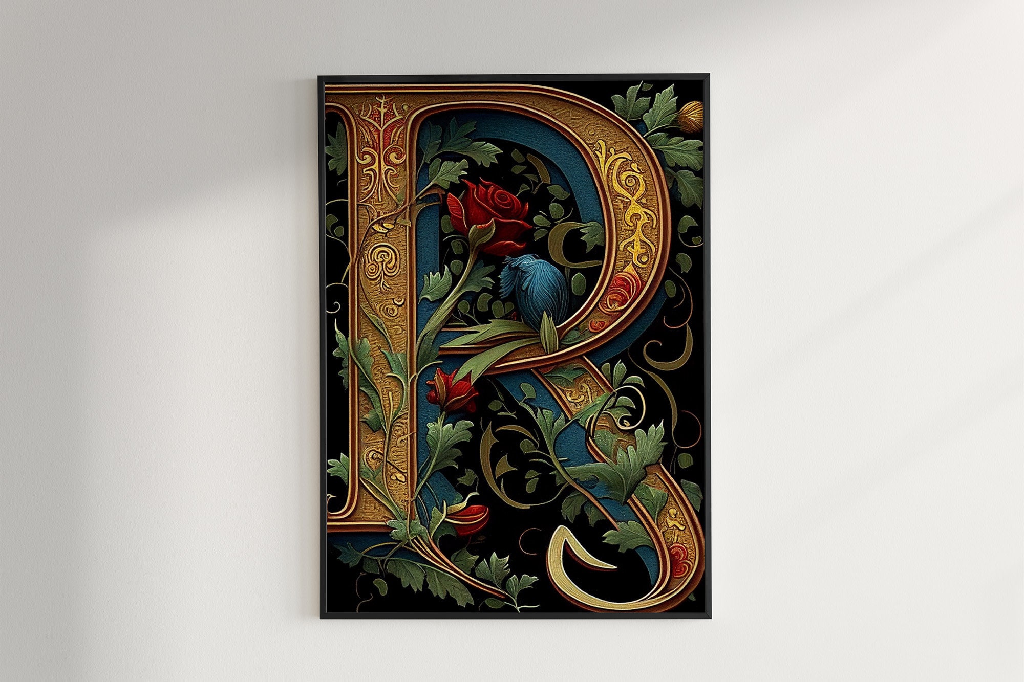 Illuminated Manuscript | Letter R Initial With Classic Flourish ...