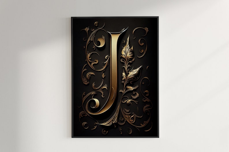 Custom Calligraphy Letter J Initial With Classic Flourish - Etsy