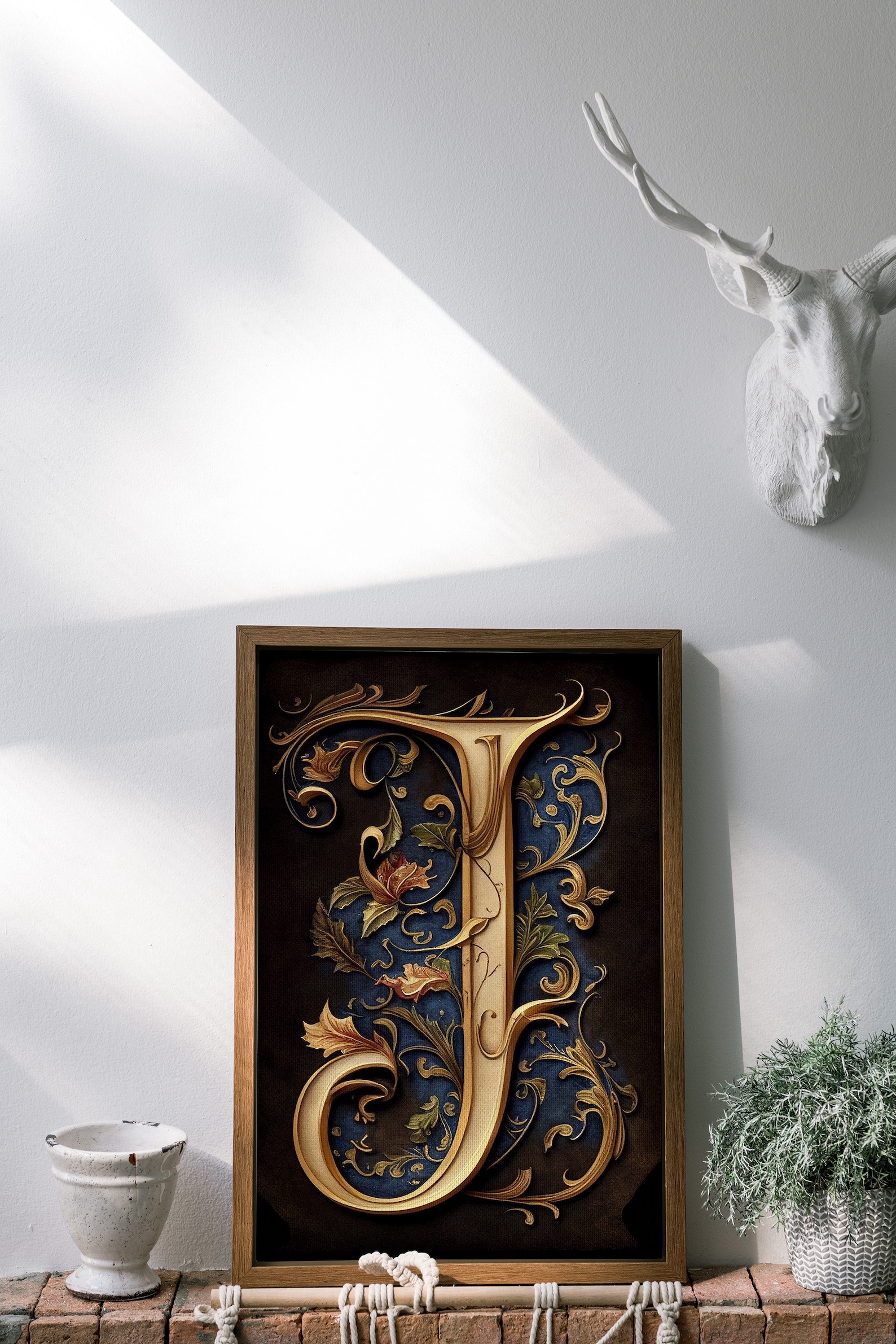 Illuminated Manuscript | Letter J Initial With Classic Flourish | GREAT ...