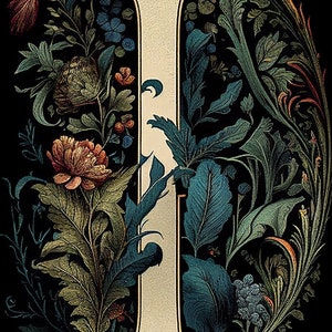 Illuminated Manuscript | Letter I Initial With Classic Flourish | GREAT ...