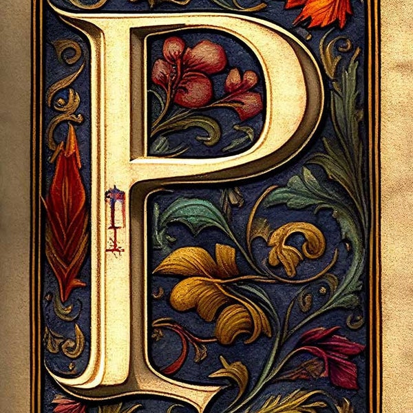 Illuminated Letter P - Etsy