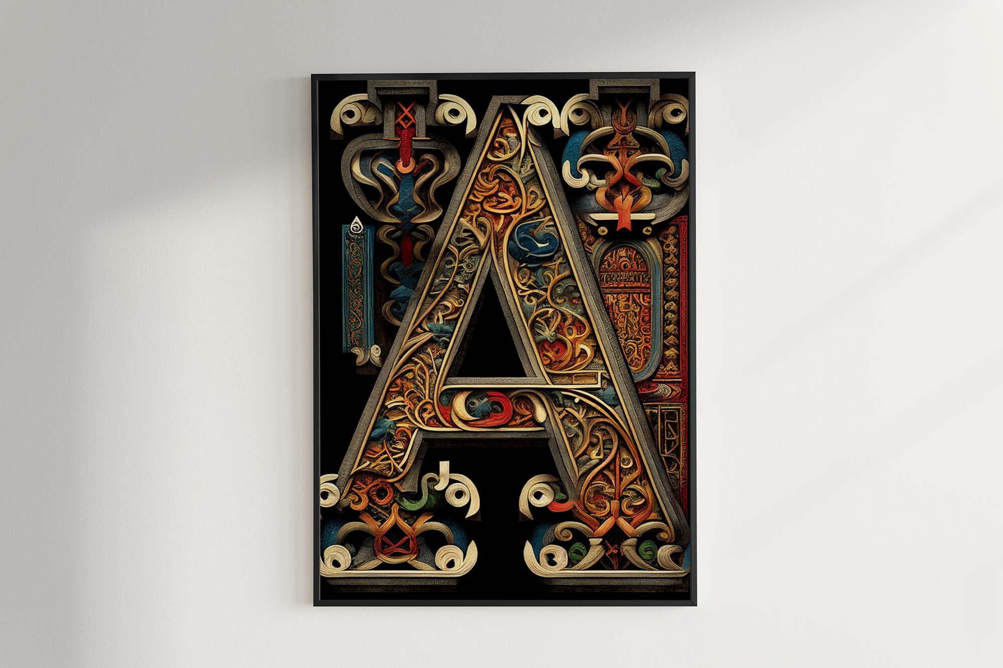 Illuminated Manuscript Letter A With Classic Flourish Book - Etsy