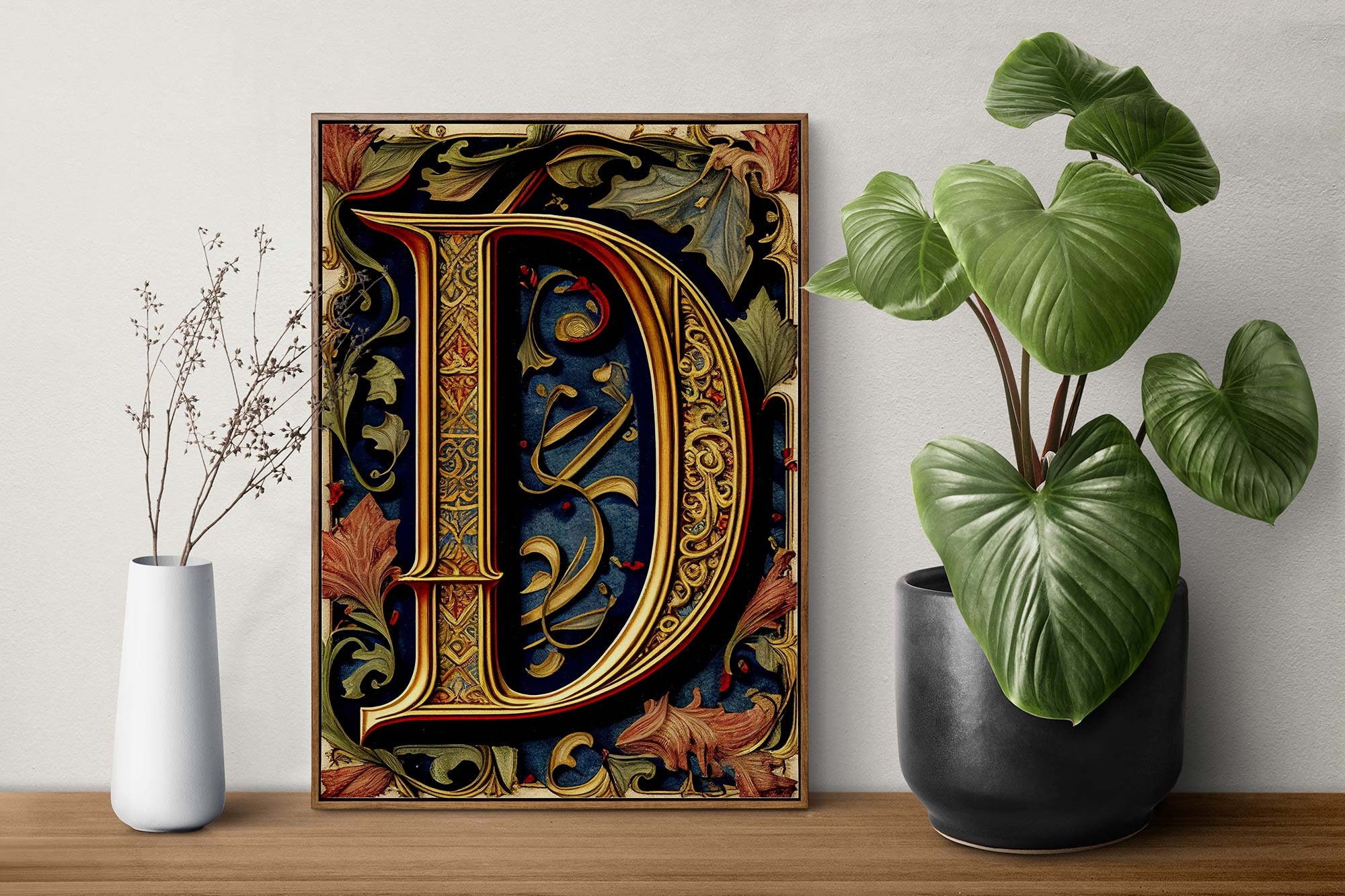 Illuminated Manuscript Letter D With Flourish (Download Now) - Etsy
