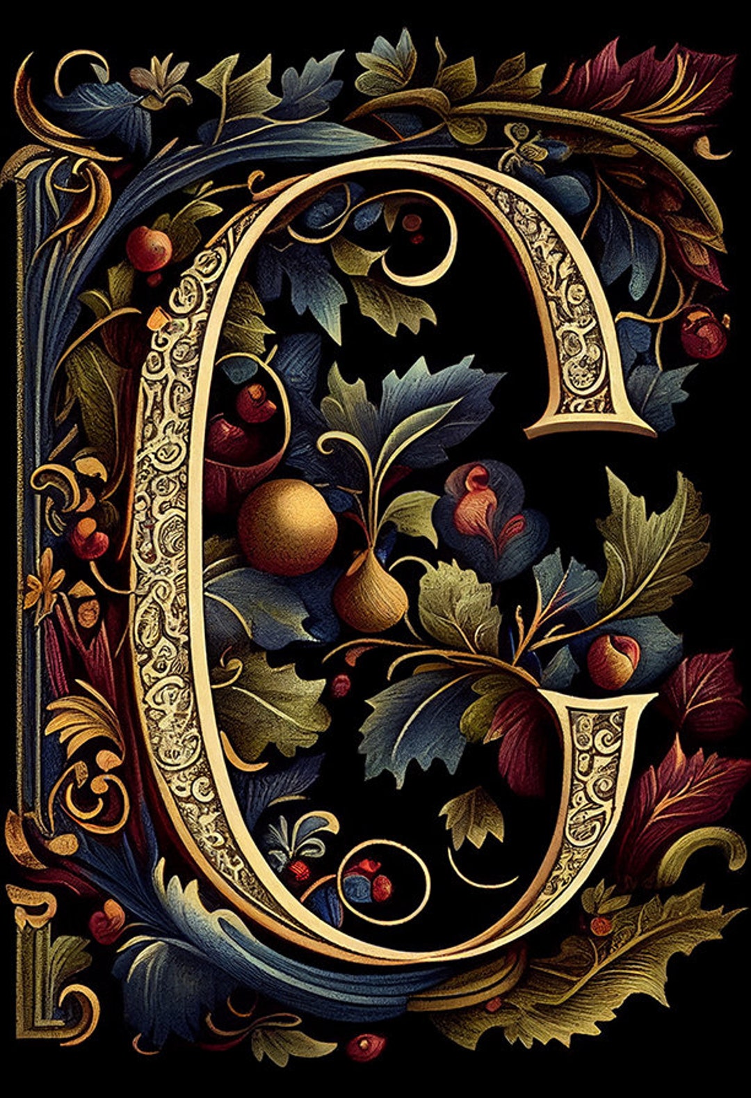 Illuminated Manuscript | Letter C With Flourish | Book of Kells | GREAT ...