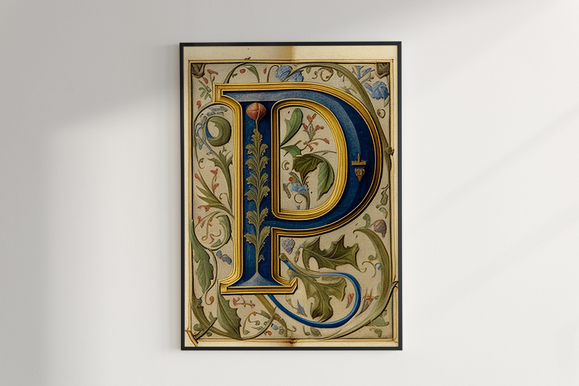 Illuminated Manuscript | Letter P Initial With Classic Flourish ...