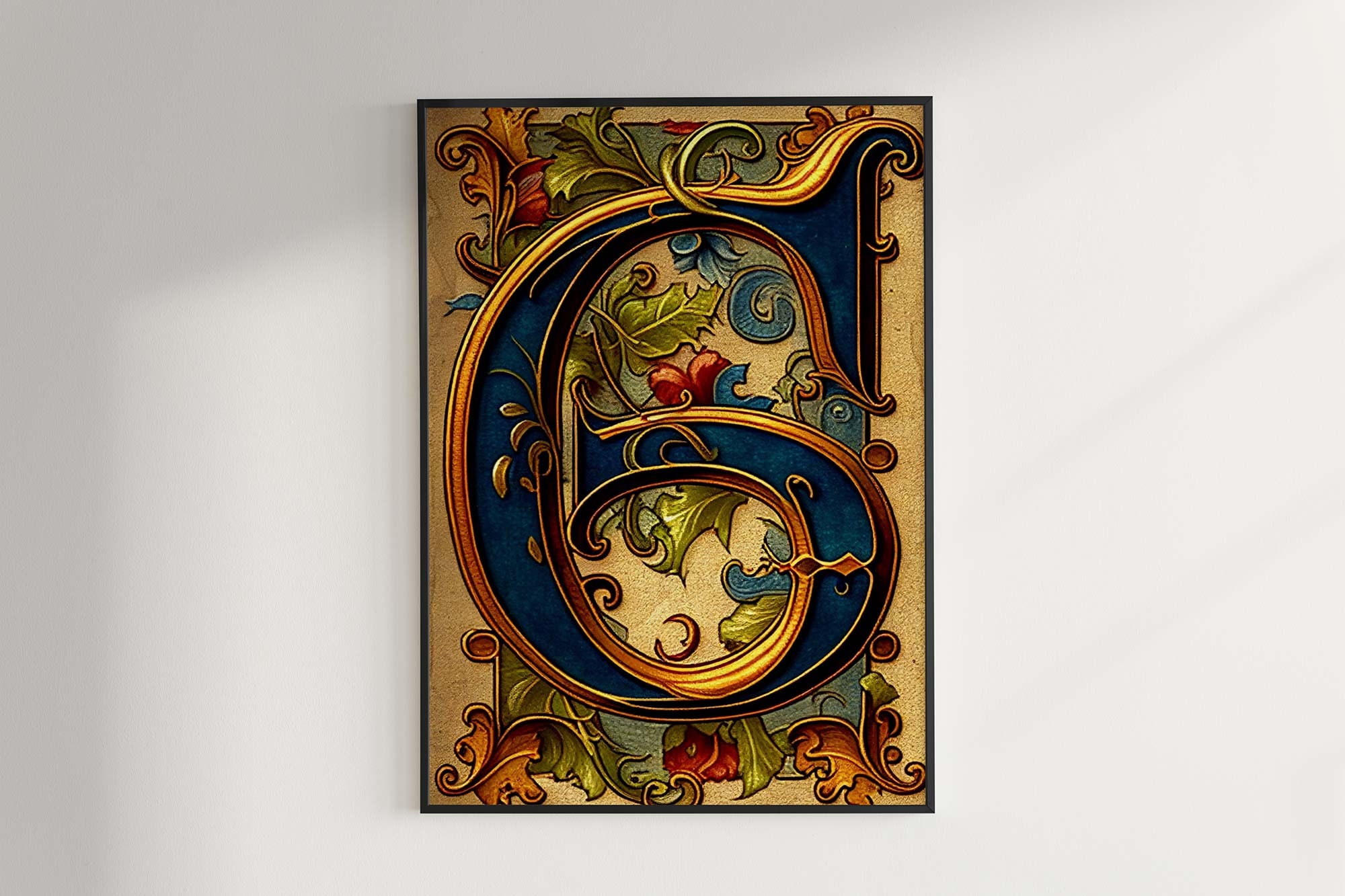 Illuminated Manuscript | Letter G Initial With Classic Flourish | GREAT ...