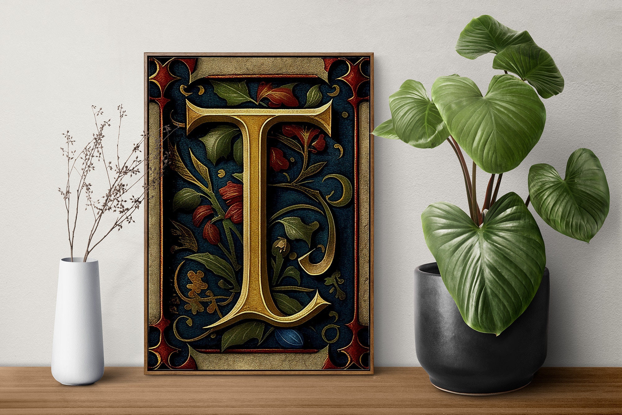 Illuminated Manuscript | Letter T Initial With Classic Flourish ...