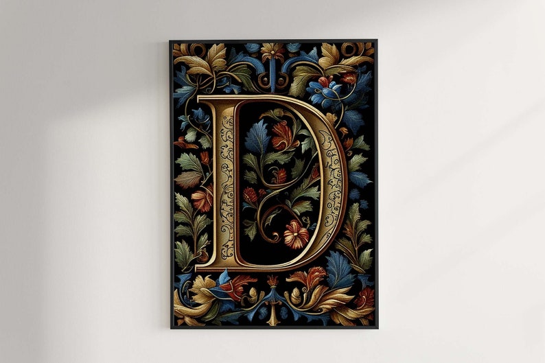 Illuminated Manuscript Letter D With Flourish Book of Kells GREAT ...