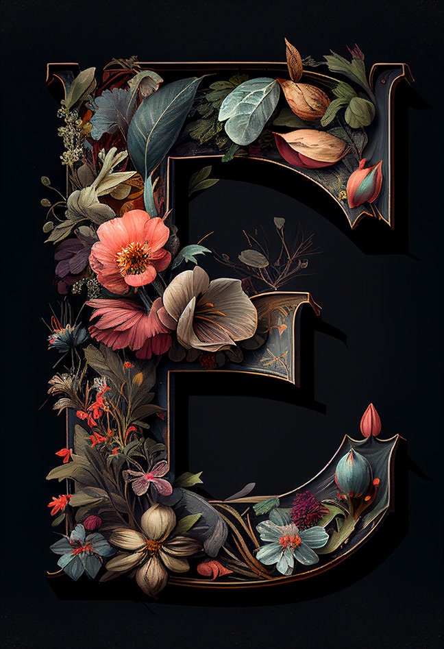 Illuminated Manuscript | Letter E With Classic Flourish | Initial ...