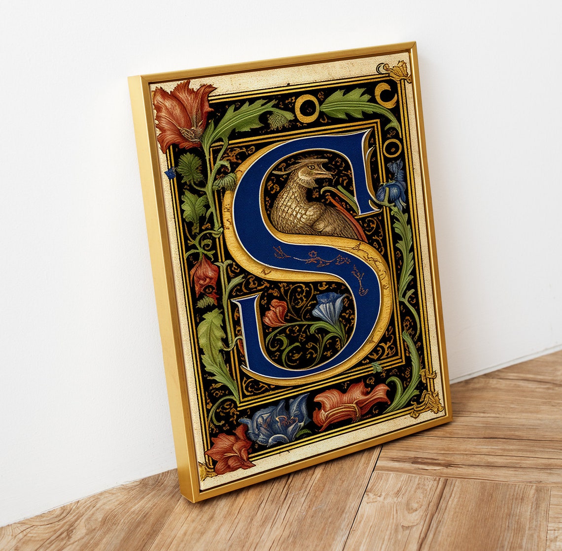 Illuminated Manuscript | Letter S Initial With Classic Flourish ...