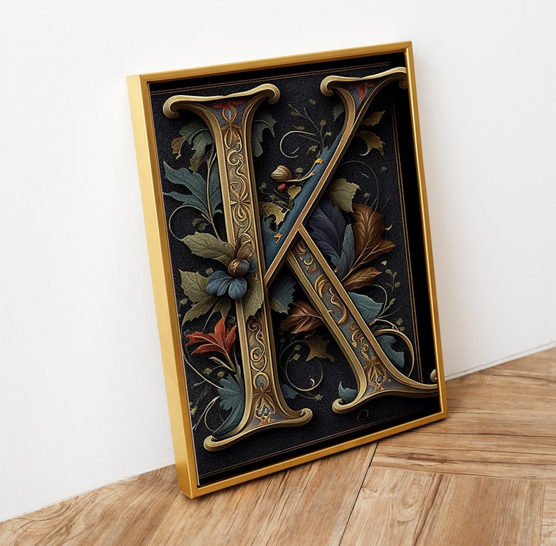 Illuminated Manuscript | Letter K Initial With Classic Flourish | GREAT ...