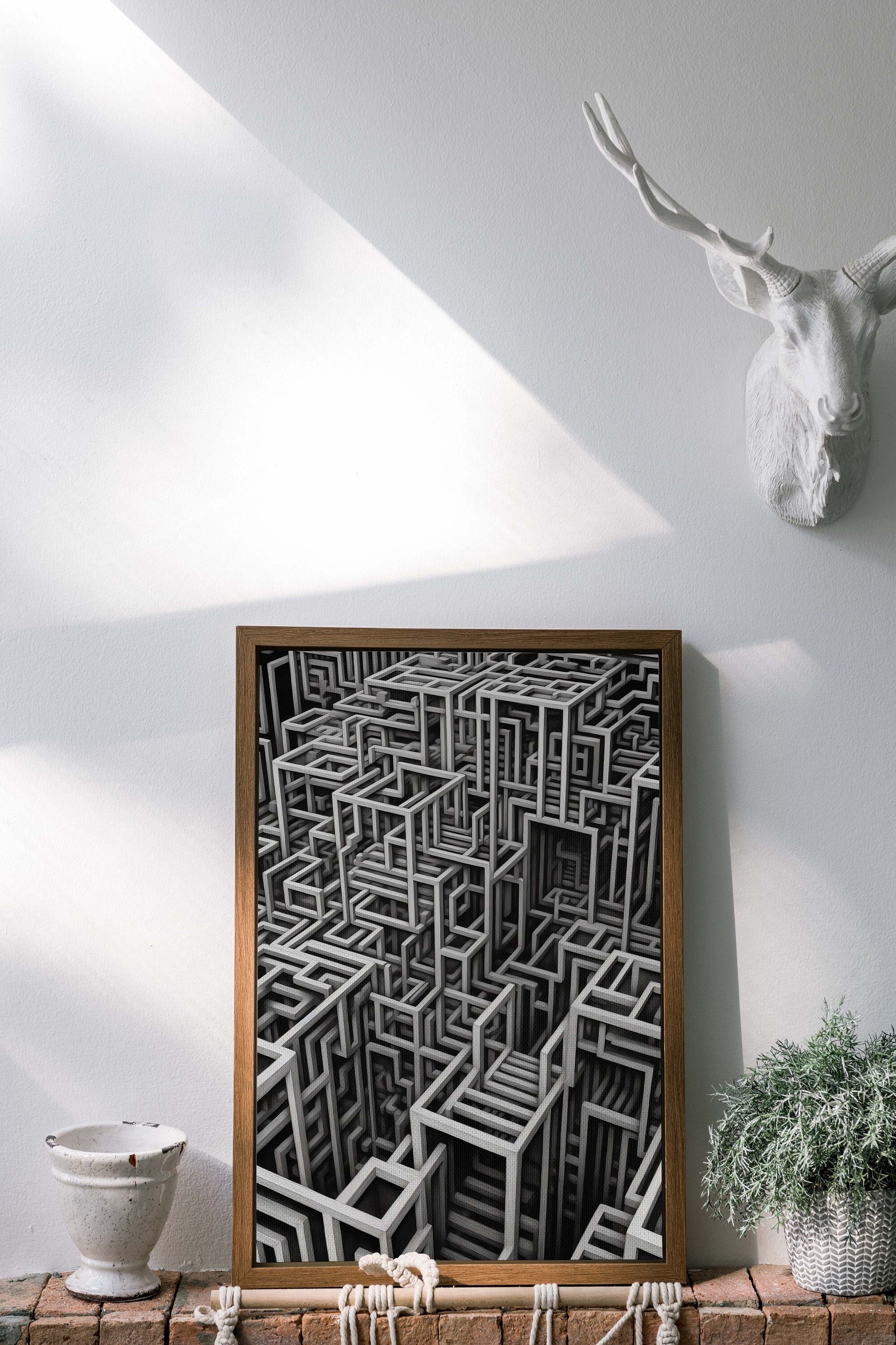 Geometric Design in Style of M.C. Escher | Pencil on Paper | Later ...