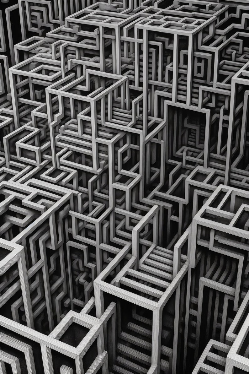 Geometric Design in Style of M.C. Escher | Pencil on Paper | Later ...