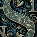 Illuminated Manuscript Letter S Initial With Classic Flourish Floral ...