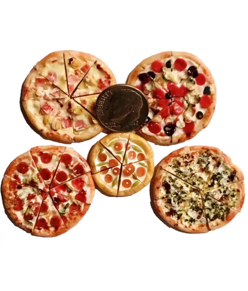 8pc Miniature Pizza Pie Slices Mixed Lot 1;6-1;12 Scale - Etsy