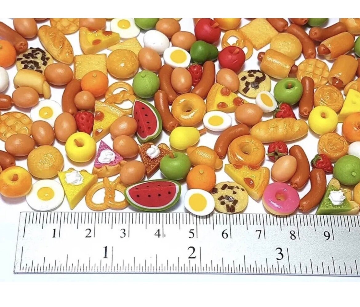 20pc Miniature Food Breakfast Lunch Dinner Fruit and Sweet Treats Mixed ...
