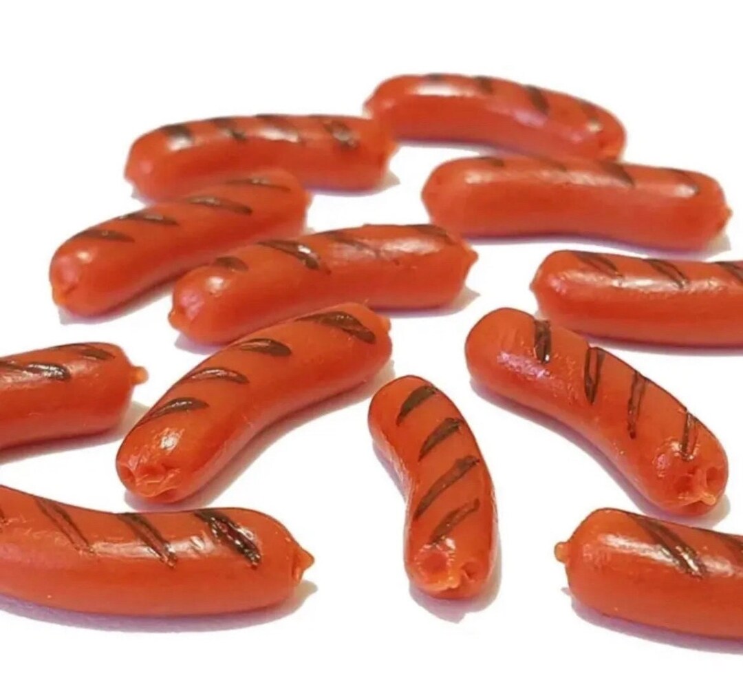 6 Pc Miniature BBQ Grilled Sausage Hot Link Lot 16-112 Scale - Etsy