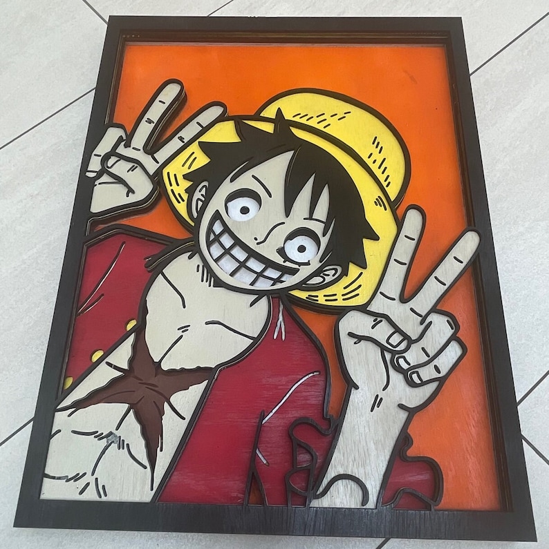 LUFFY 3D Layered Wood Art Anime Wall Decor - Etsy