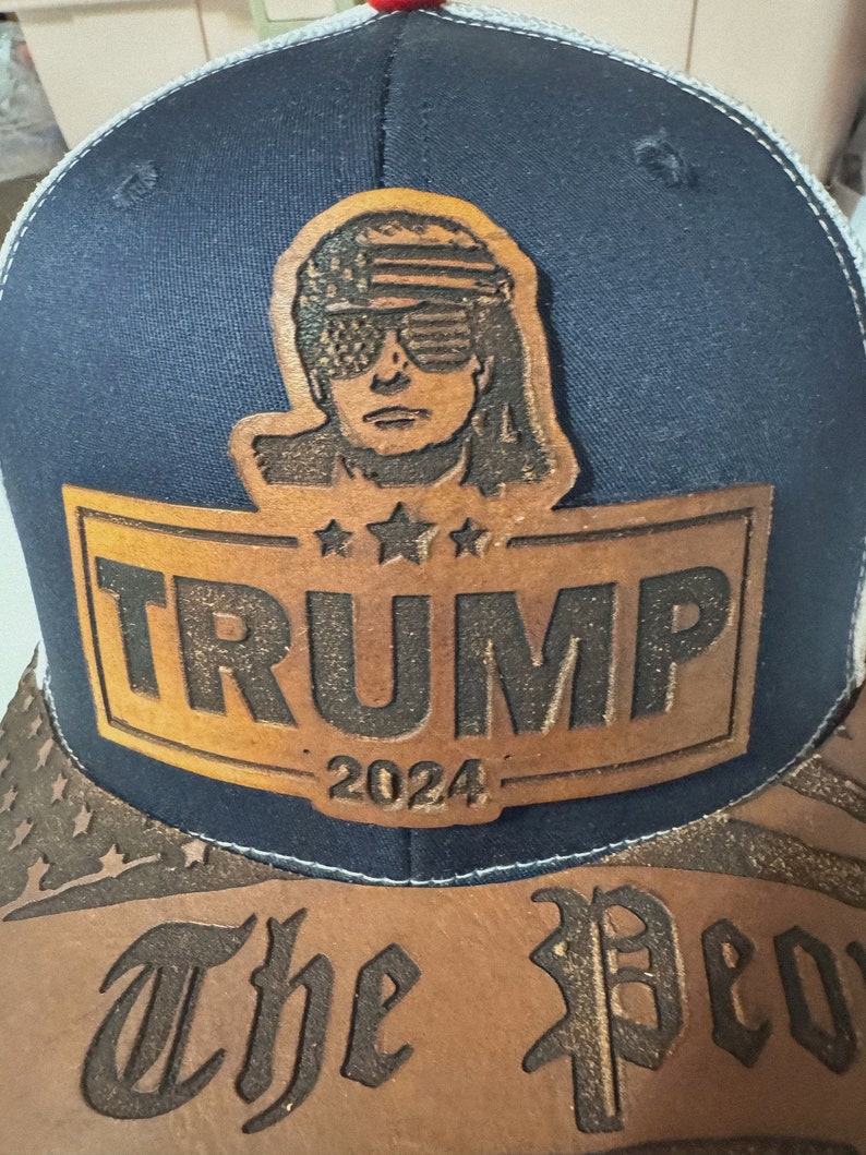 Unique Trump Leather Patch Cap - Authentic Laser-engraved Hat - Etsy