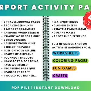 Ultimate Airport Activity Pack - Air Travel Airport Vacation Activities ...