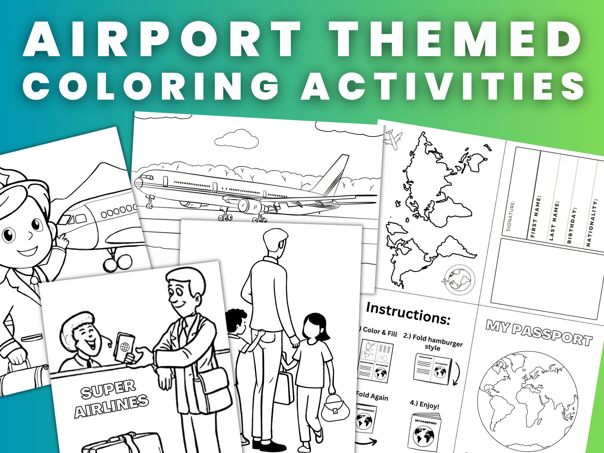 Ultimate Airport Activity Pack - Air Travel Airport Vacation Activities ...