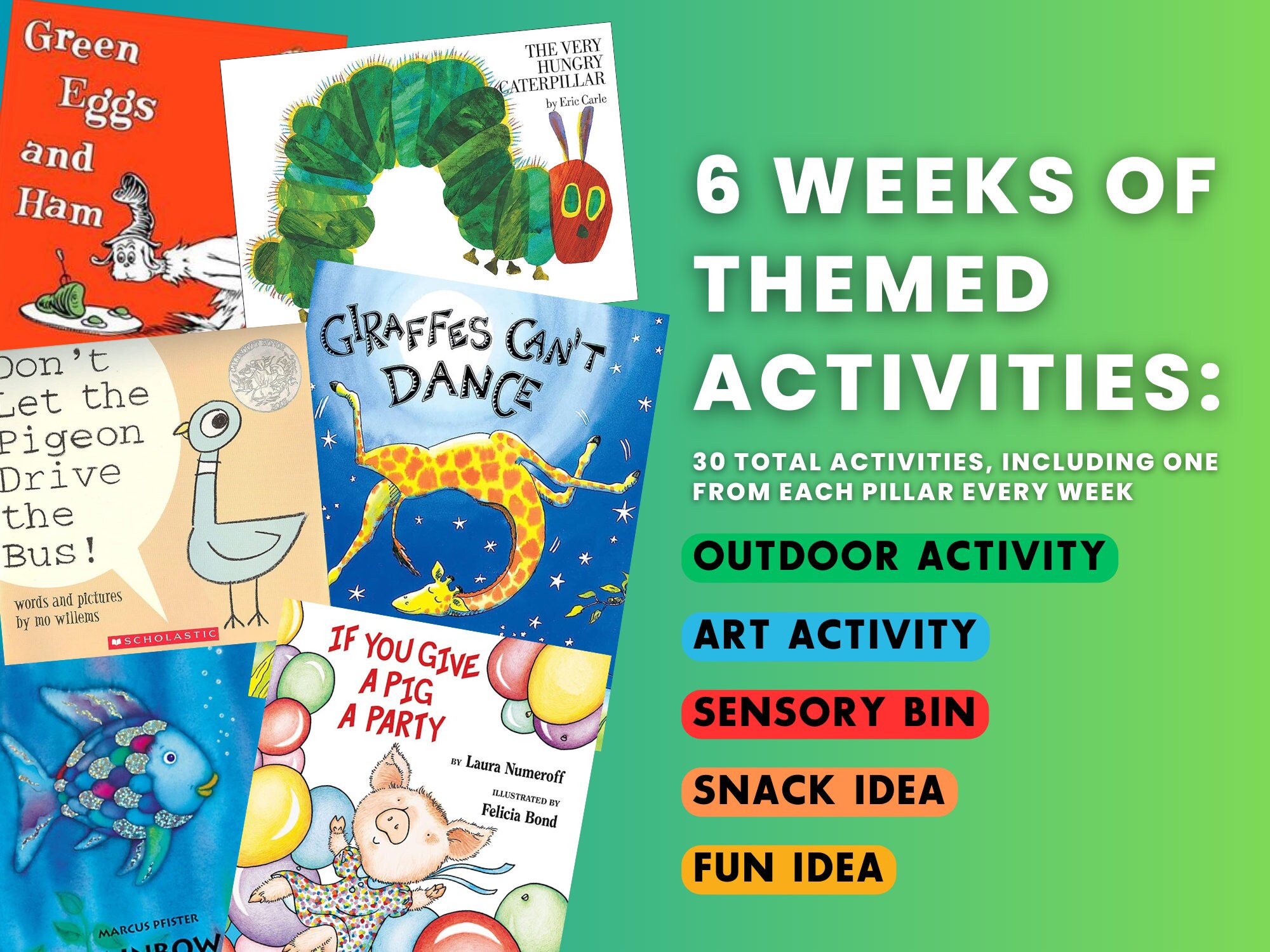 SUMMER BOOK CLUB 6 Week Reading Plan | Hungry Caterpillar, Green Eggs ...