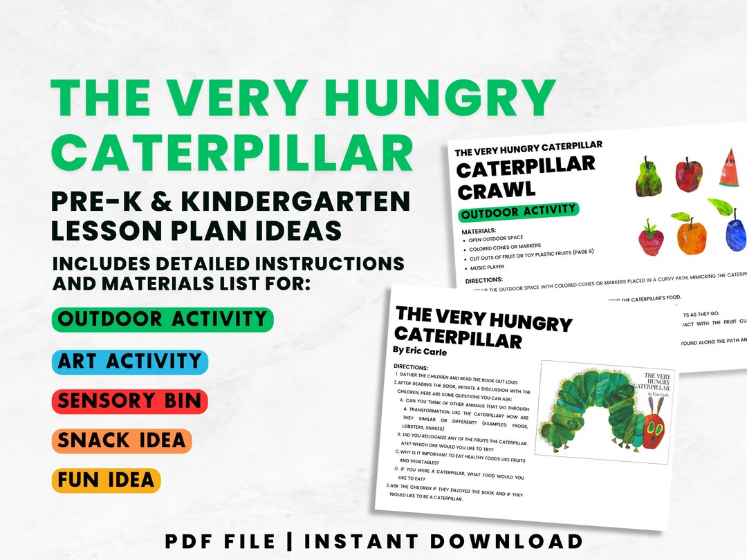 The Very Hungry Caterpillar Reading Activity | Preschool & Kindergarten ...
