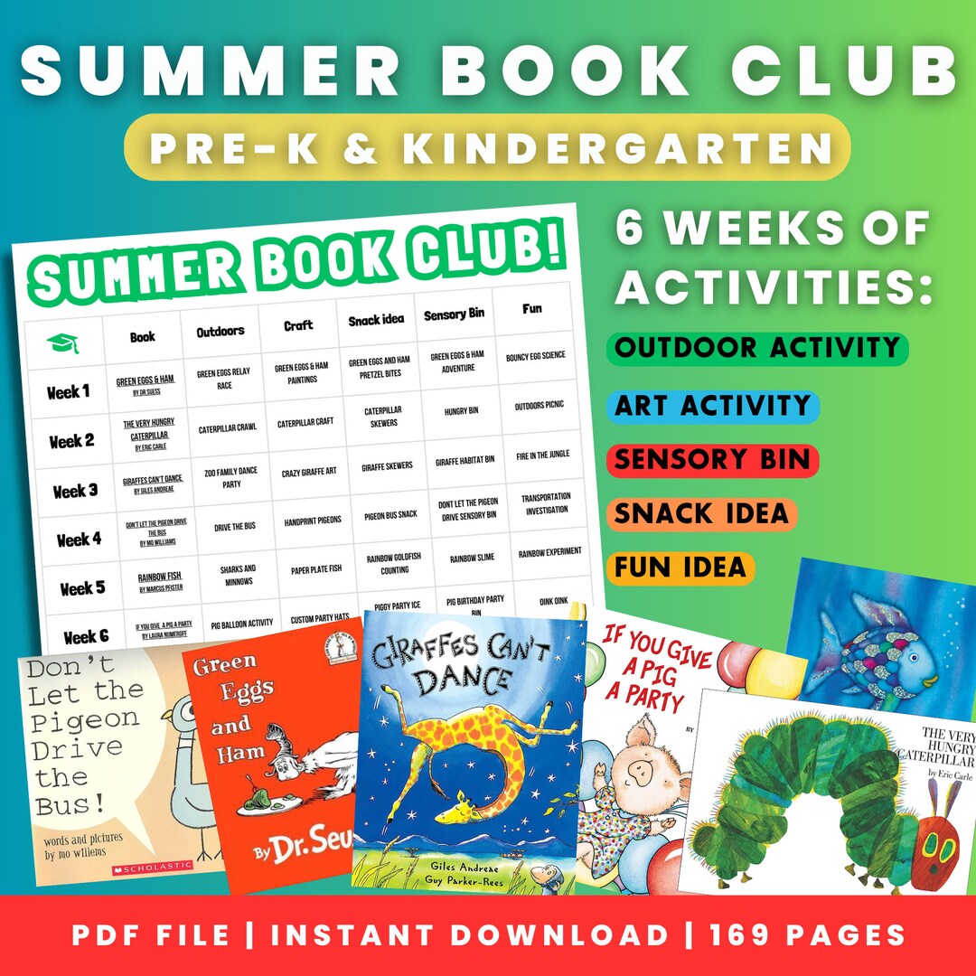 SUMMER BOOK CLUB 6 Week Reading Plan | Hungry Caterpillar, Green Eggs ...