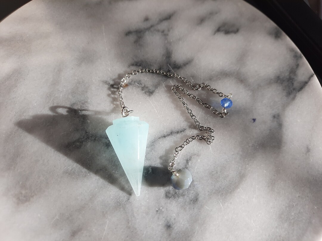 Ice Blue Resin Pendulum 9' Inch Chain B Grade - Etsy