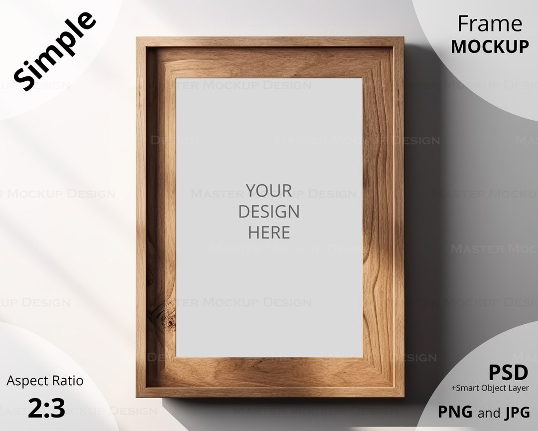 Simple 2x3 Frame Mockup, White Interior Design, Wooden Framed Modern ...