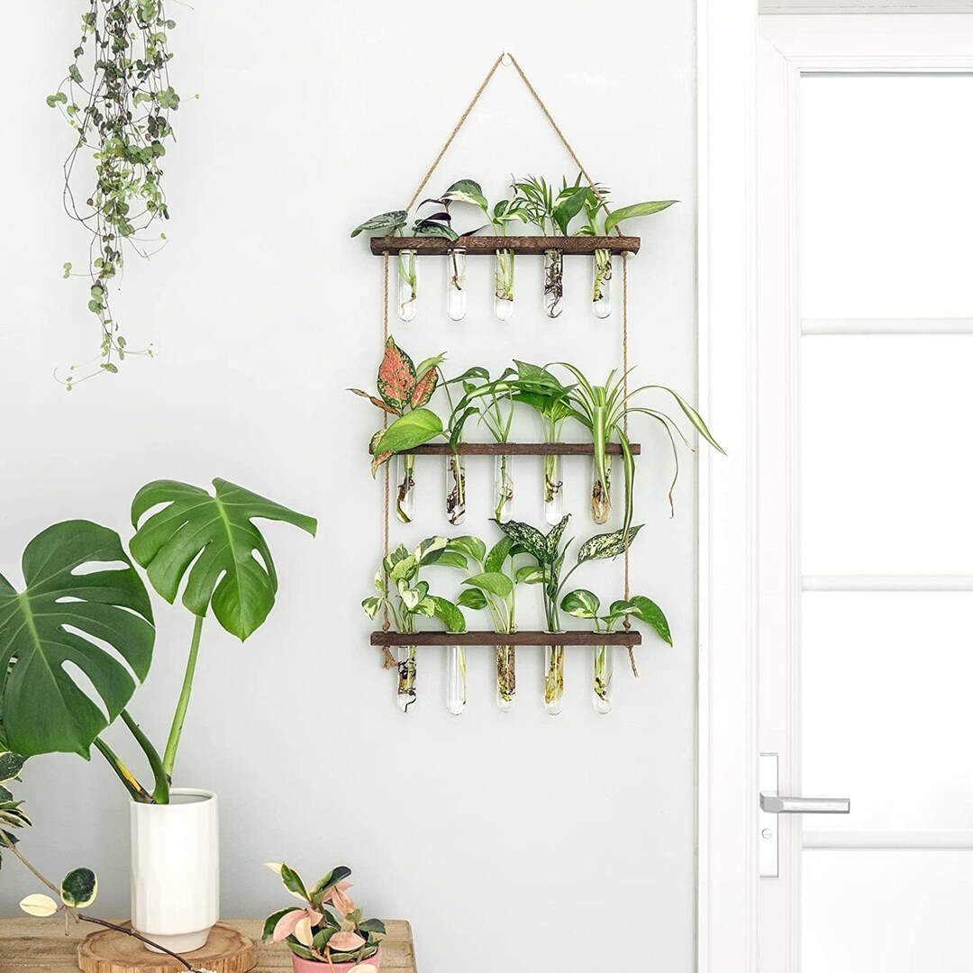 Wall Mount Plant Propagation Tubes, 3 Layer Wall Coat Rack, Pot Holders ...