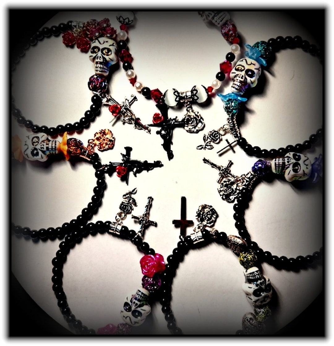 Sugar Skull Day of the Dead Bracelets - Etsy