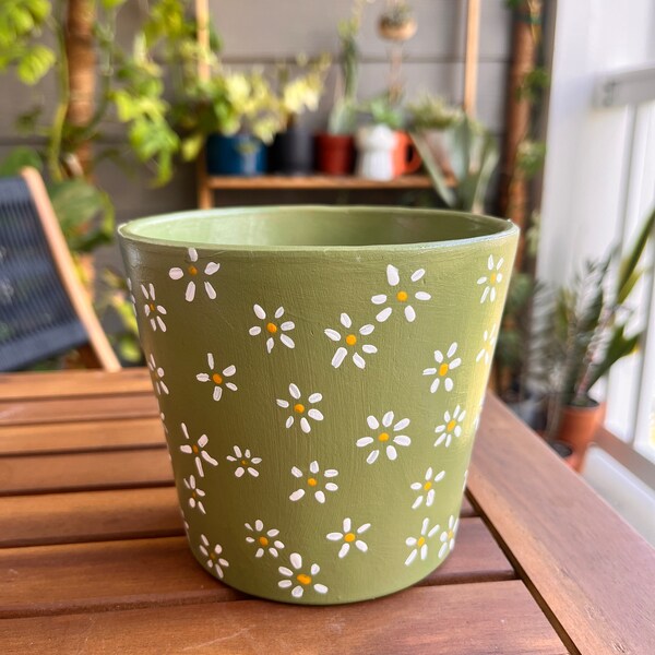 Hand Painted Flower Pots - Etsy