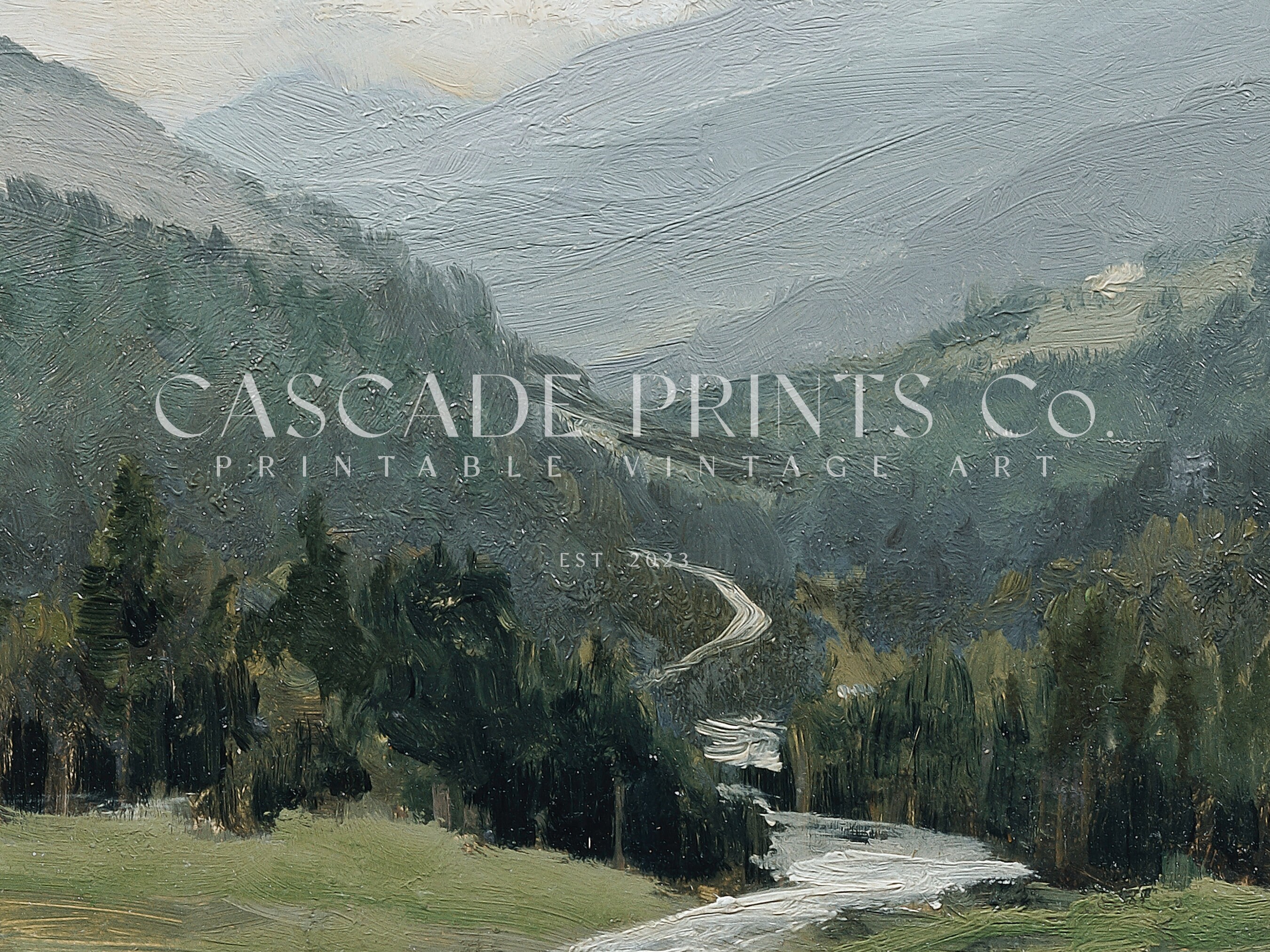 River Valley Landscape Painting | DIGITAL PRINTABLE ART - Etsy