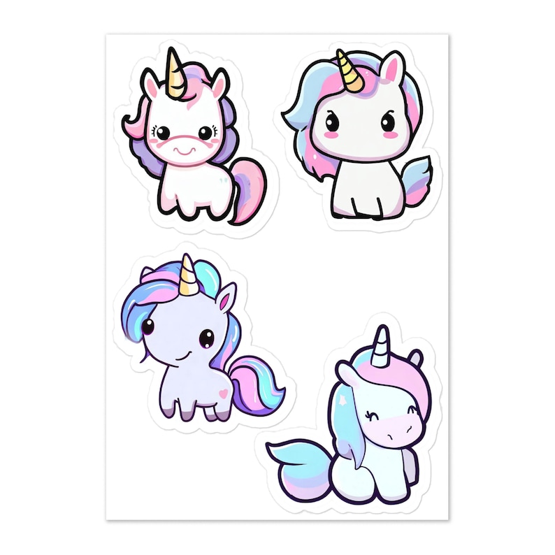 Cute Unicorn Sticker Sheet - Etsy