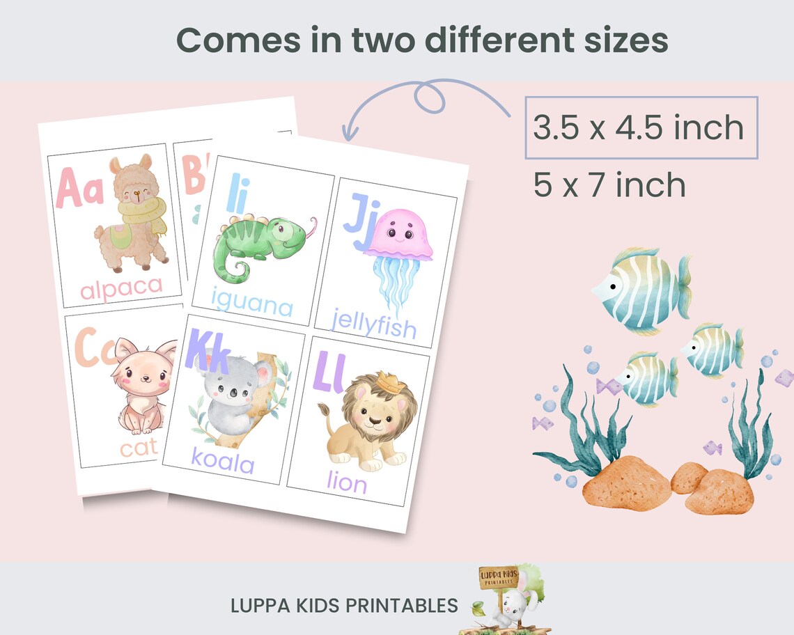 ABC Flash Cards, Educational Cards, A-Z Cards, Learn Abcs, Alphabet ...