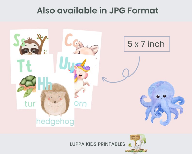 ABC Flash Cards, Educational Cards, A-Z Cards, Learn Abcs, Alphabet ...