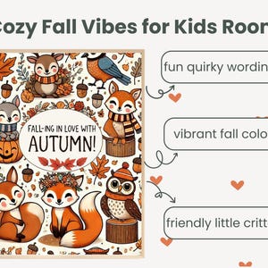 Fall Wall Art Printable for Kids, Nursery Wall Decor, Fall Classroom ...