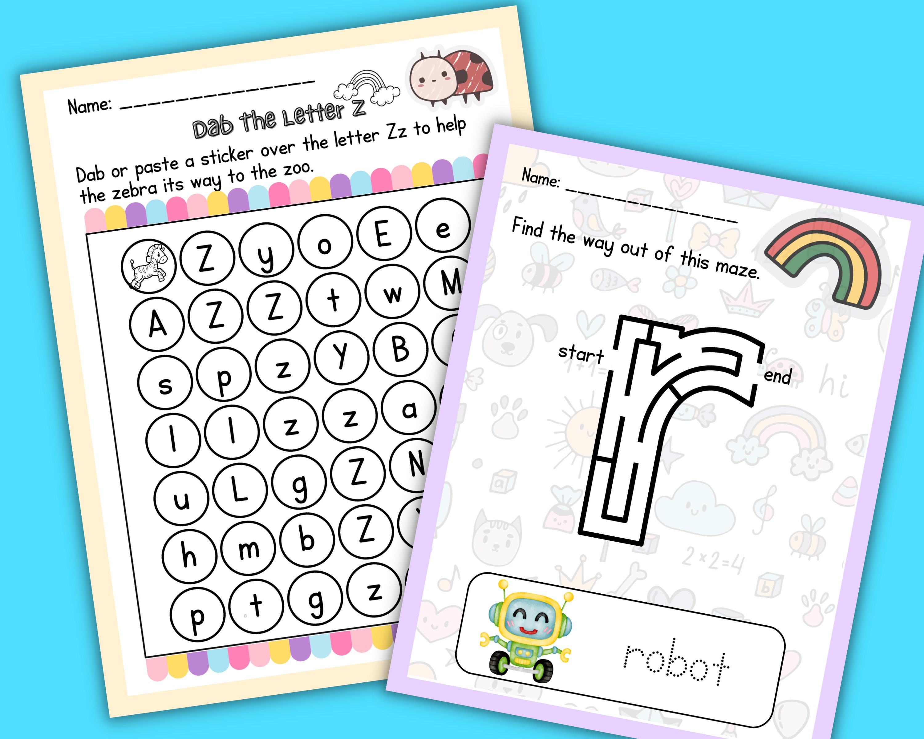 Letter Maze Printable, Alphabet Maze Worksheet, Alphabet Worksheets for ...