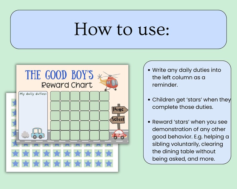 Daily Chore Chart Printable, Pastel Reward Chart, Good Behavior Chart ...