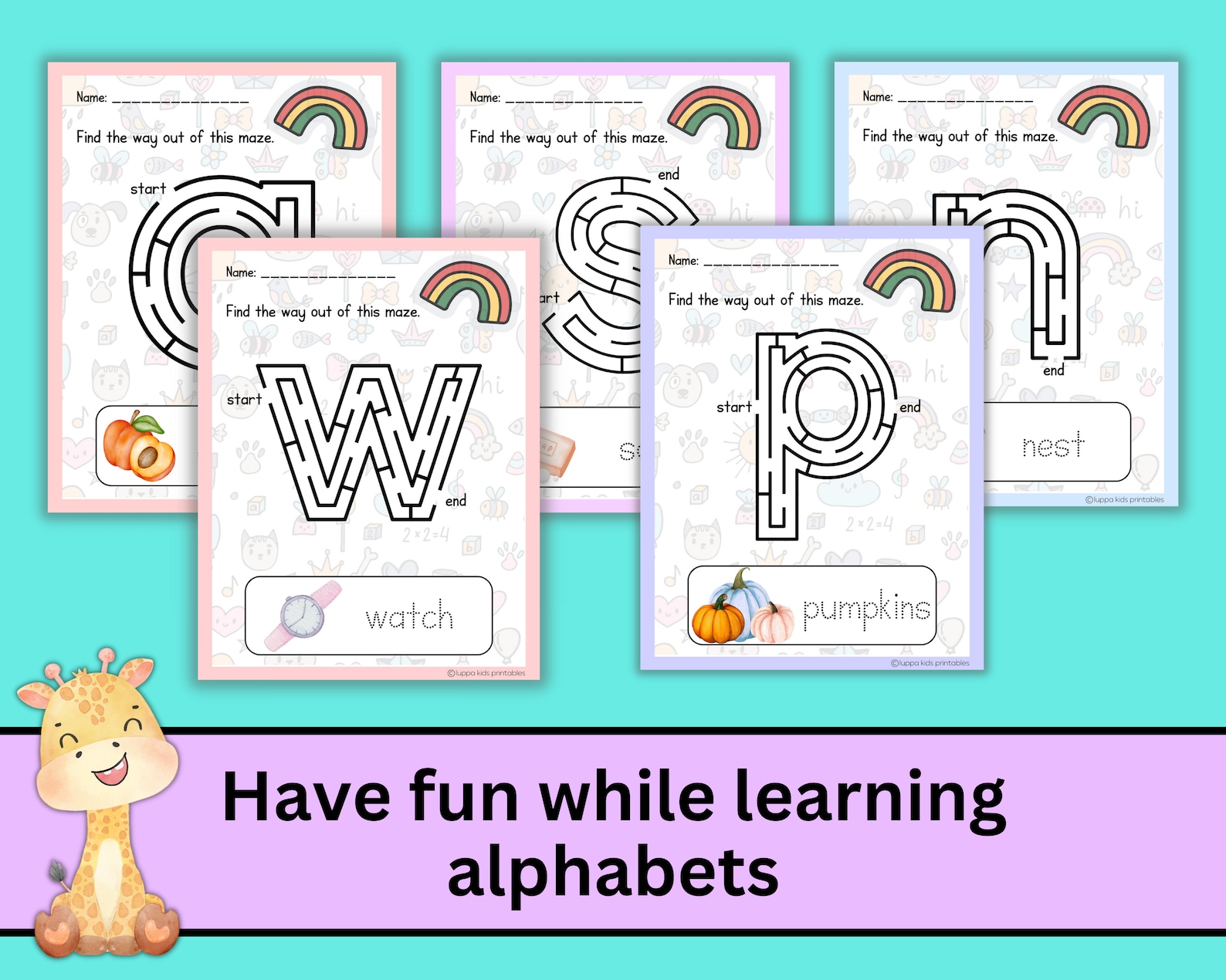 Letter of the Week Worksheets Printable, Alphabet Busy Book, Learning ...