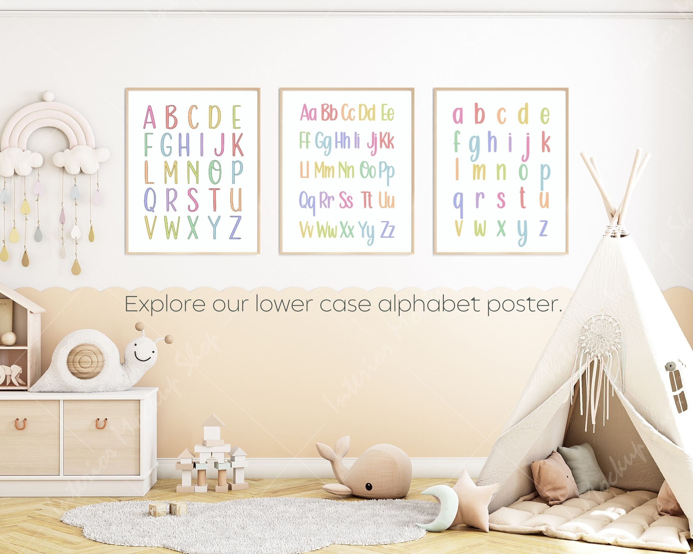 Rainbow Alphabet Poster, ABC Poster, Educational Posters, ABC Print ...