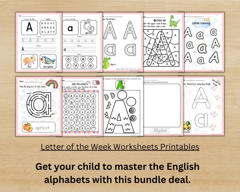 Printable Worksheets Alphabet Tracing Kids Preschool Curriculum ...