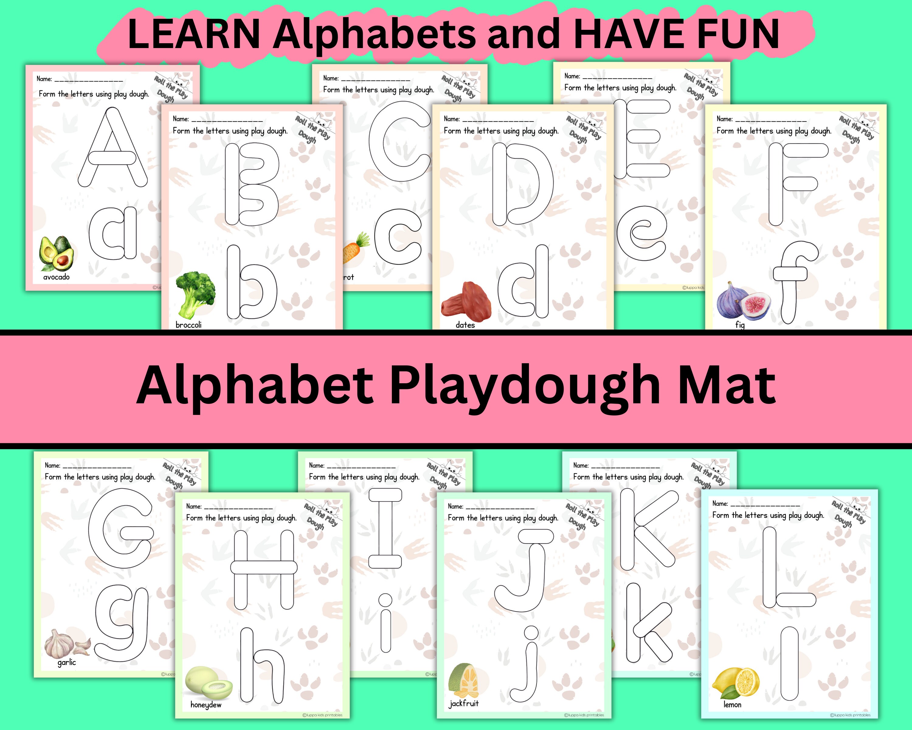 Preschool Printables Alphabet Play Doh Mats Printable Toddler ...