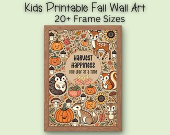 Fall Wall Art Printable for Kids, Nursery Wall Decor, Fall Classroom ...