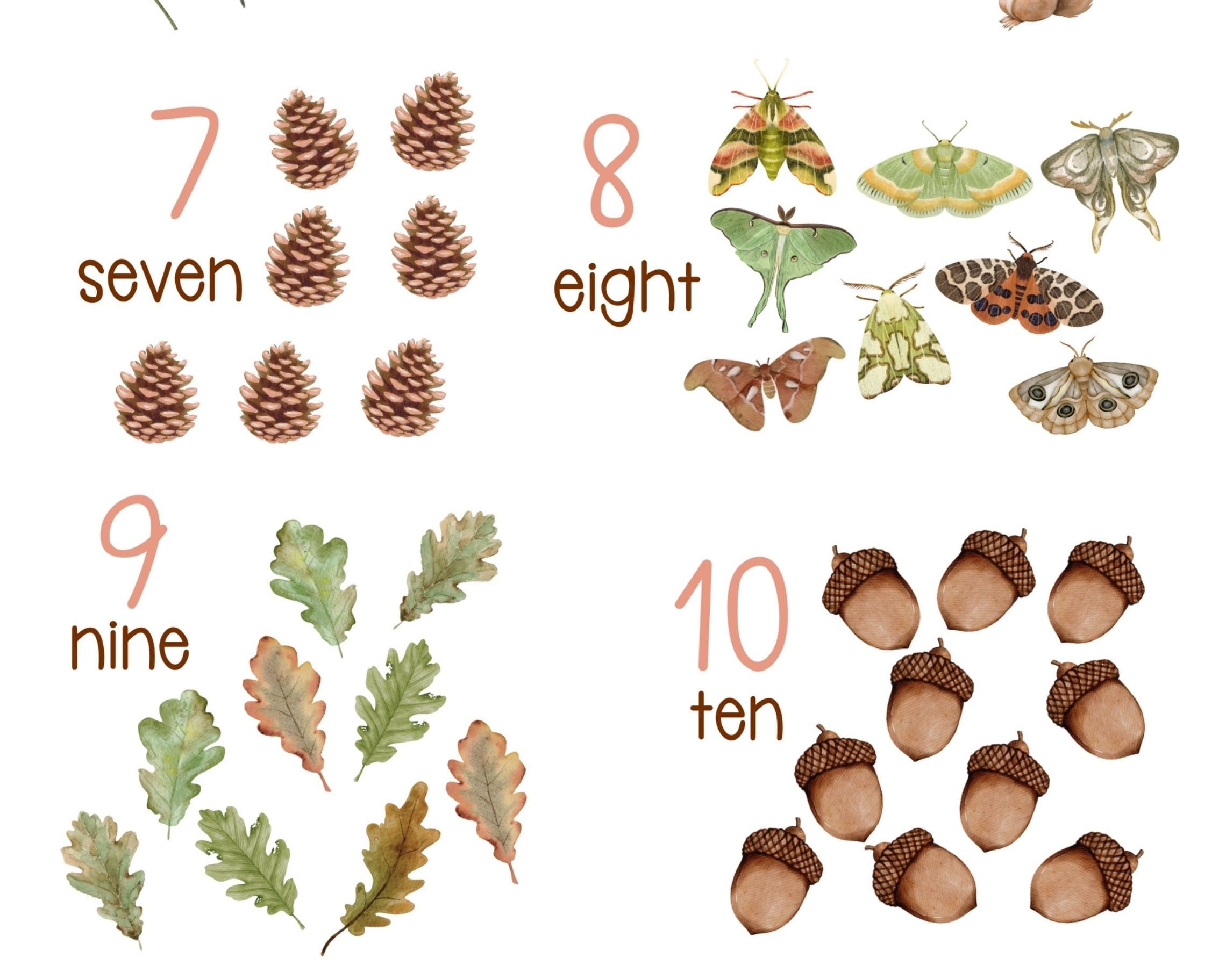 123 Poster, Woodland Nursery Decor, Woodland Numbers Print, Woodland ...