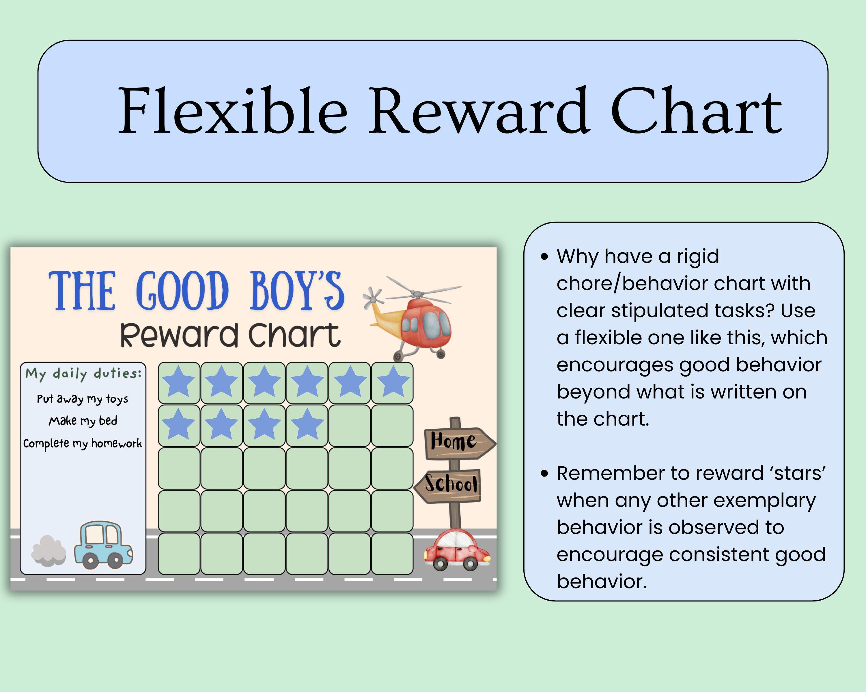 Daily Chore Chart Printable, Pastel Reward Chart, Good Behavior Chart ...