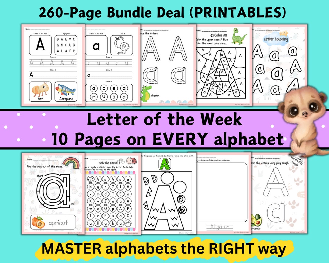 Letter of the Week Worksheets Printable, Alphabet Busy Book, Learning ...